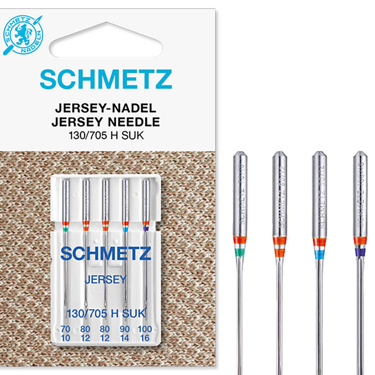 Schmetz sewing machine needles for Jersey, 10-16, 70-100 (pack of 5 ...