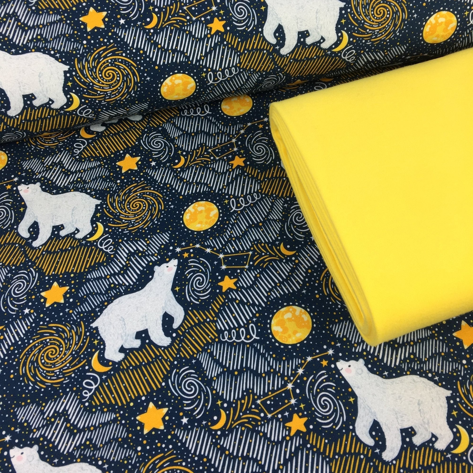 French Terry Loop Back Fabric - Big Dipper in Navy | Jelly Fabrics ...