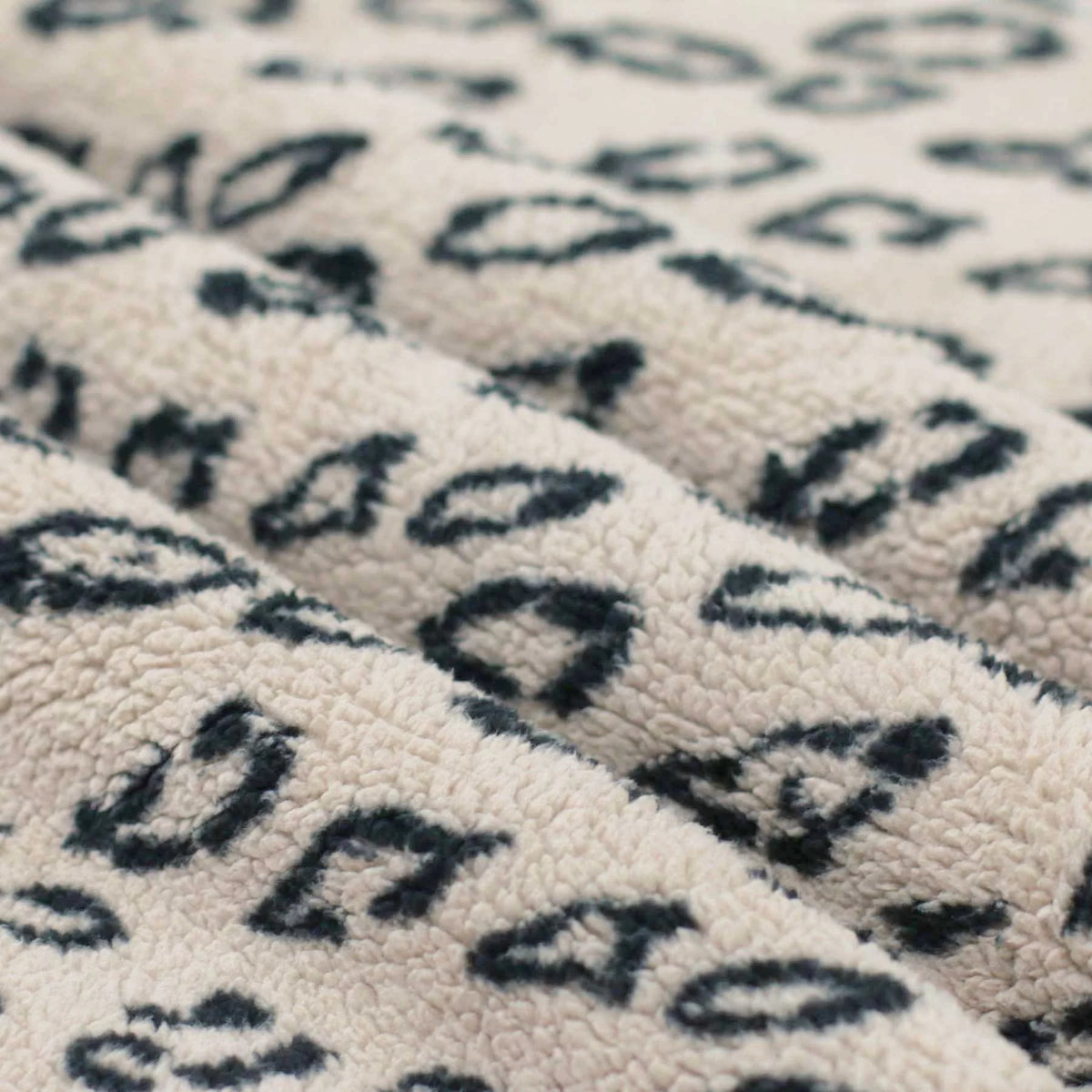 Curly Teddy Fabric - Leopard in Light Beige | Jelly Fabrics – Jelly ...