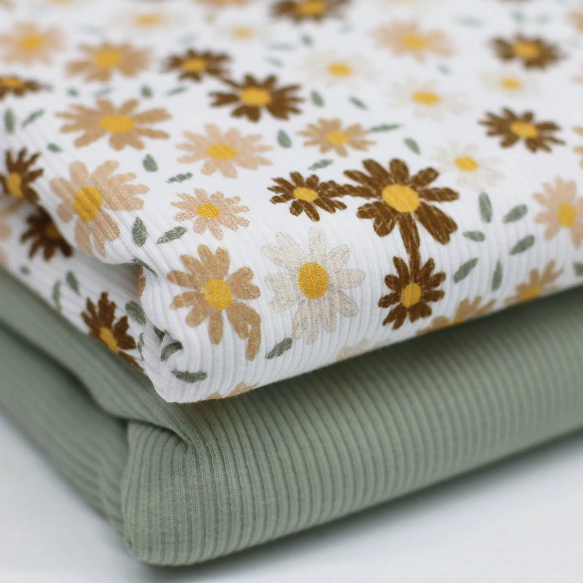 Fine Ribbed Jersey Fabric - Sunflowers | Jelly Fabrics – Jelly Fabrics Ltd
