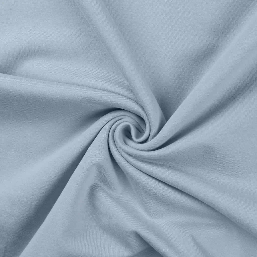 French Terry Brushed Back Fabric - Solid Baby Blue | Jelly Fabrics ...