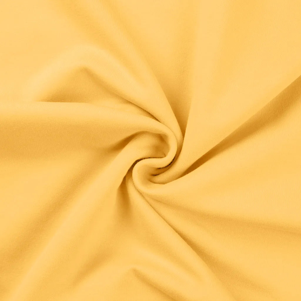 French Terry Brushed Back Fabric - Solid Soft Yellow | Jelly Fabrics ...