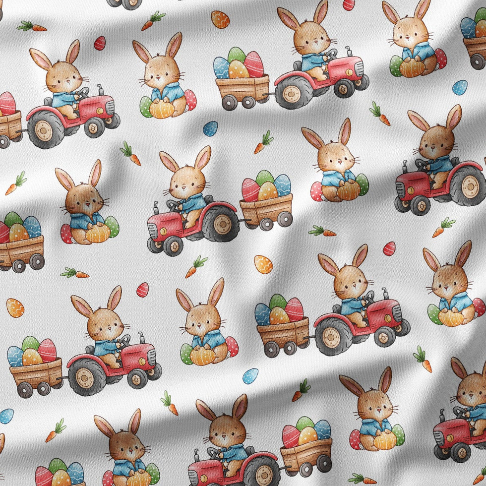 Cotton Jersey Fabric - Easter Bunny on the Farm | Jelly Fabrics – Jelly ...