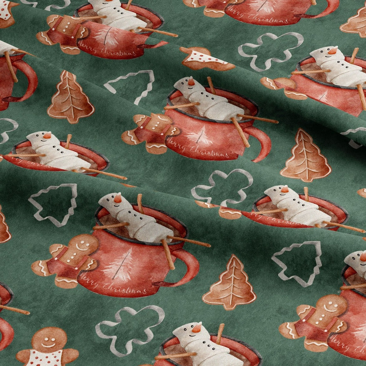 French Terry Loop Back Fabric - Mr Marshmallow Man in Forest | Jelly ...