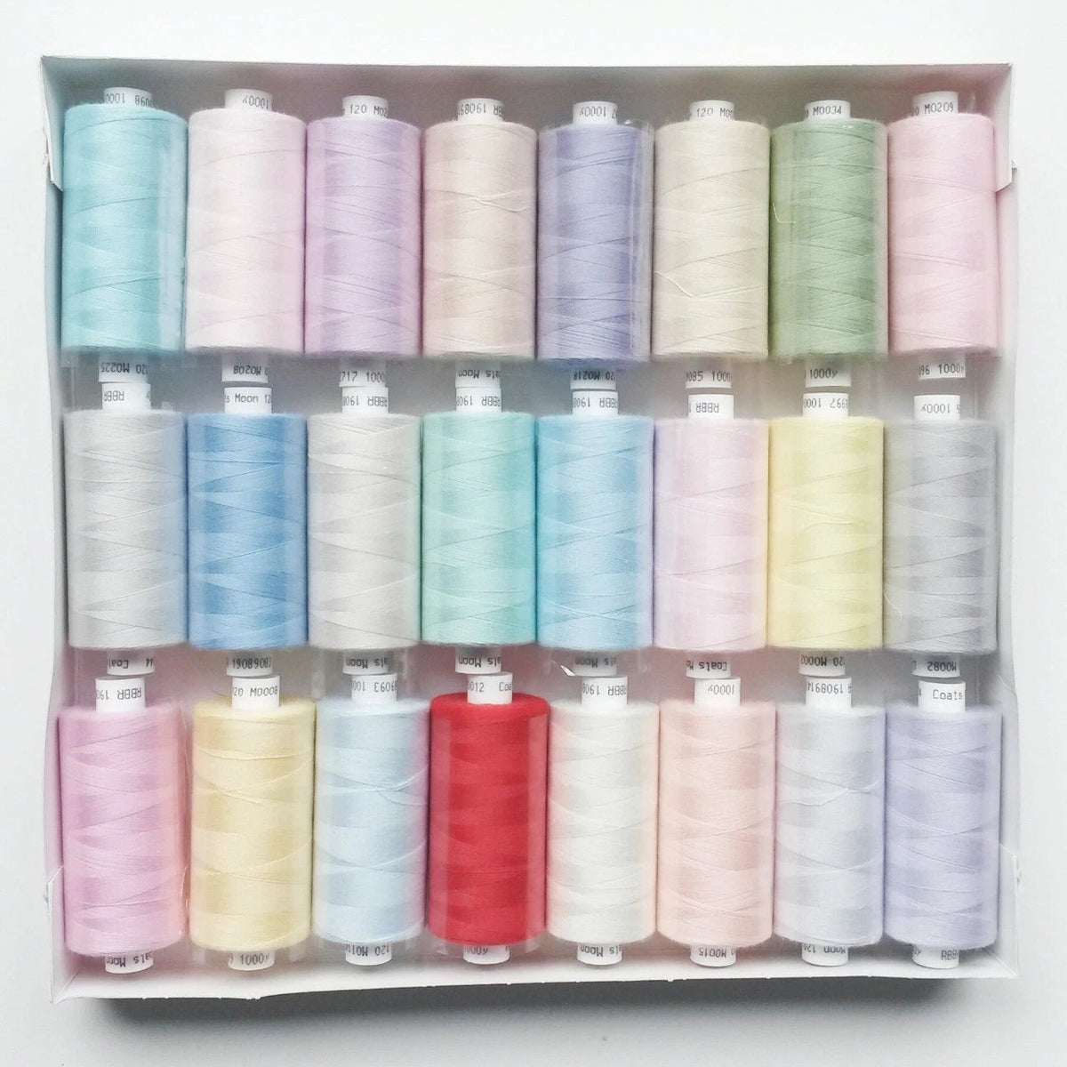 Assorted Coats Moon Sewing Thread - 24x1000Yds (Pastel) |Jelly Fabrics ...