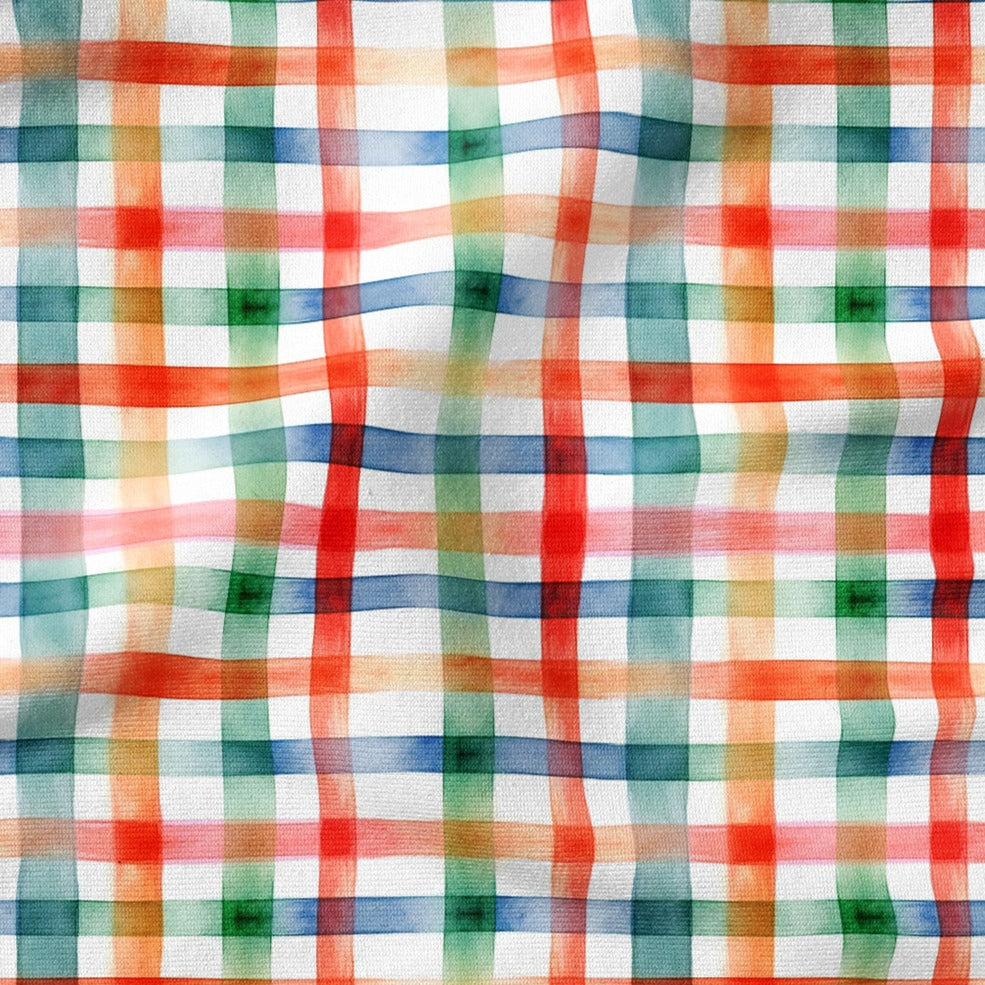 Cotton Jersey Fabric - Multicolour Plaid | Jelly Fabrics – Jelly ...