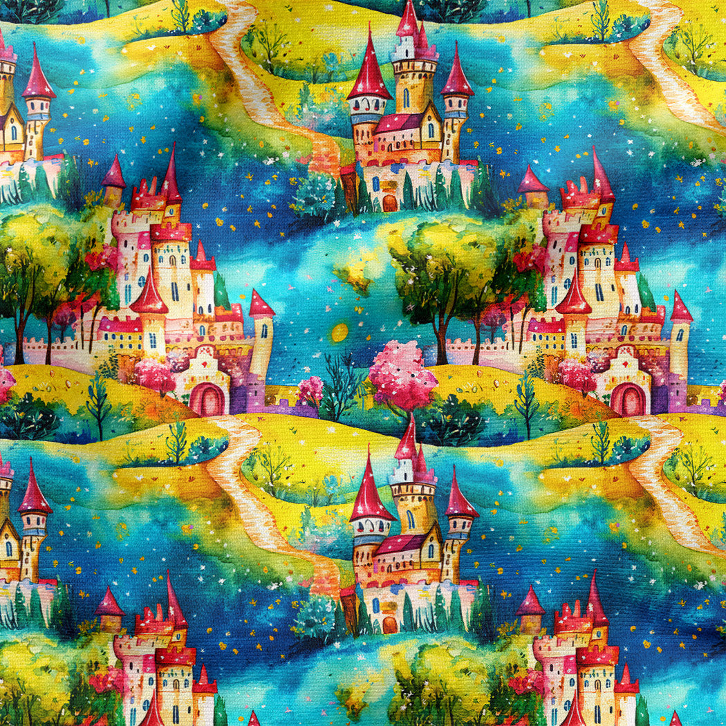 Jersey Fabric - Rainbow Castles | Jelly Fabrics – Jelly Fabrics Ltd