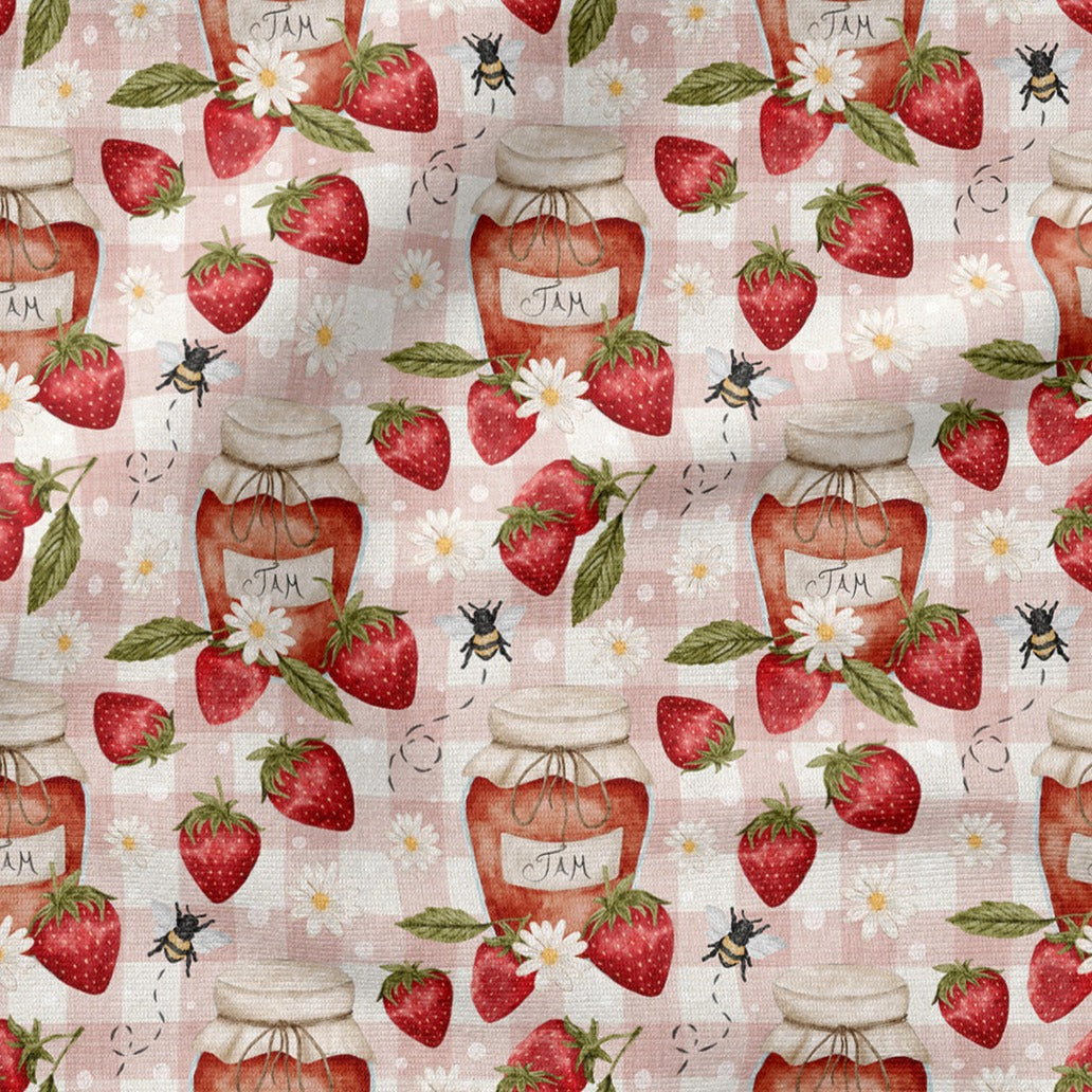 Jersey Fabric - Strawberry Jam Rose Gingham | Jelly Fabrics – Jelly ...