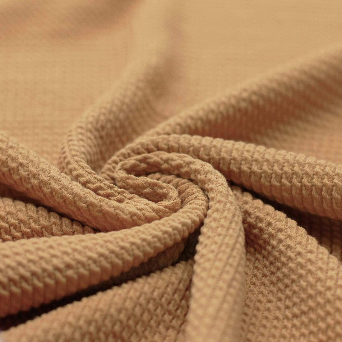 Mini Cable Jersey Fabric - Camel | Jelly Fabrics – Jelly Fabrics Ltd