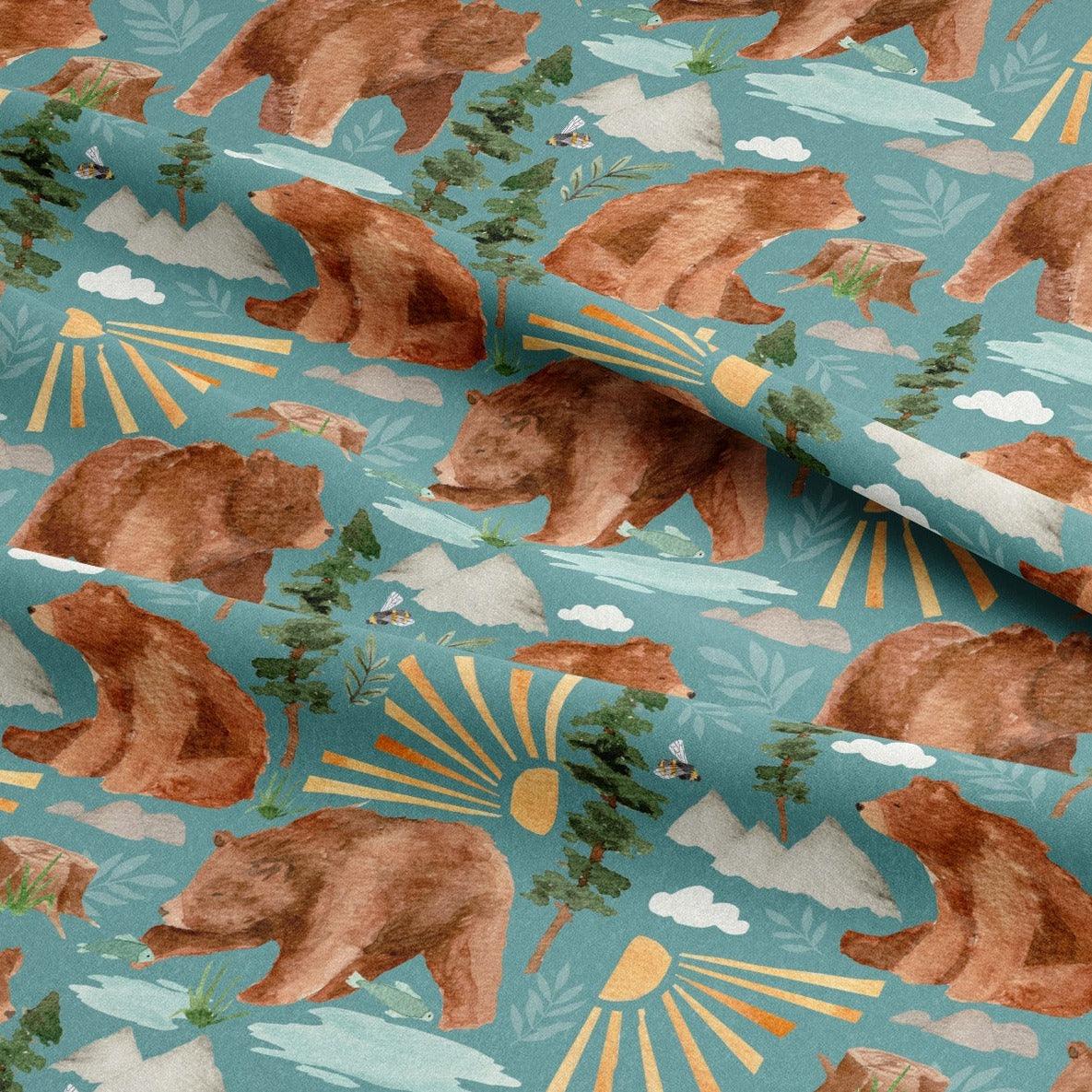 Cotton Jersey Fabric - Sunny Rumble in Teal | Jelly Fabrics – Jelly ...
