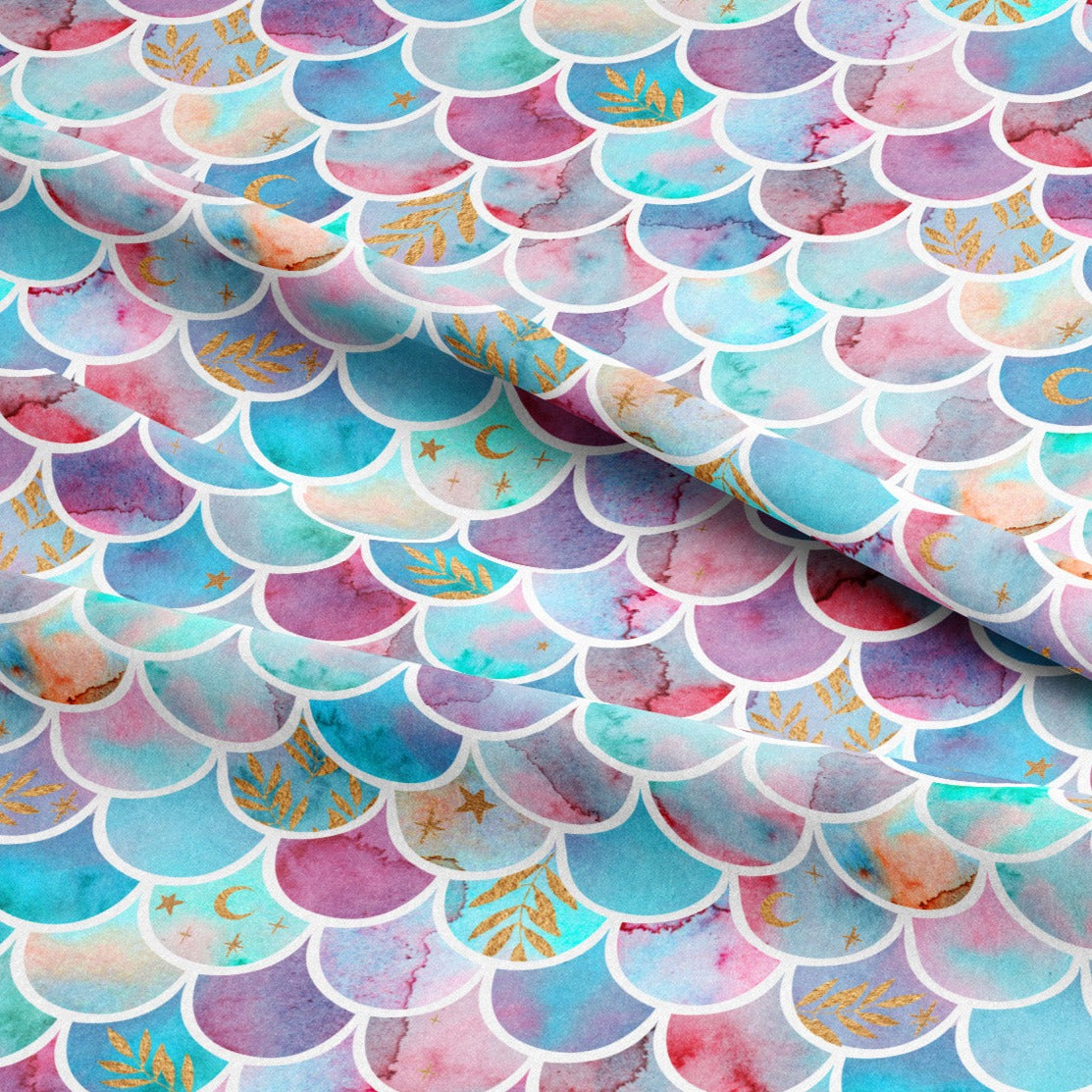 Cotton Jersey Fabric - Mermaid Tail Rainbow | Jelly Fabrics – Jelly ...