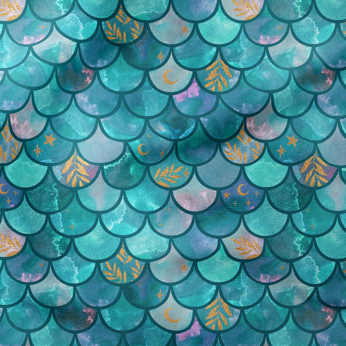 Cotton Jersey Fabric - Mermaid Tail Teal | Jelly Fabrics – Jelly ...