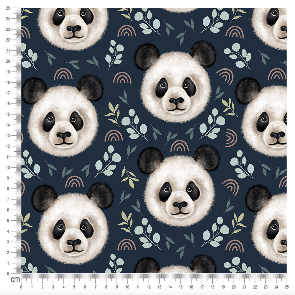 Jersey Fabric - Floral Pandas in Navy | Jelly Fabrics – Jelly Fabrics Ltd
