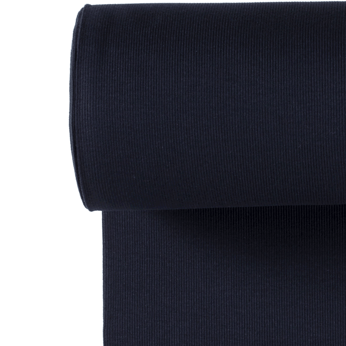 Tubular Ribbing Fabric (2x2) - Dark Navy Rib Knit | Jelly Fabrics ...