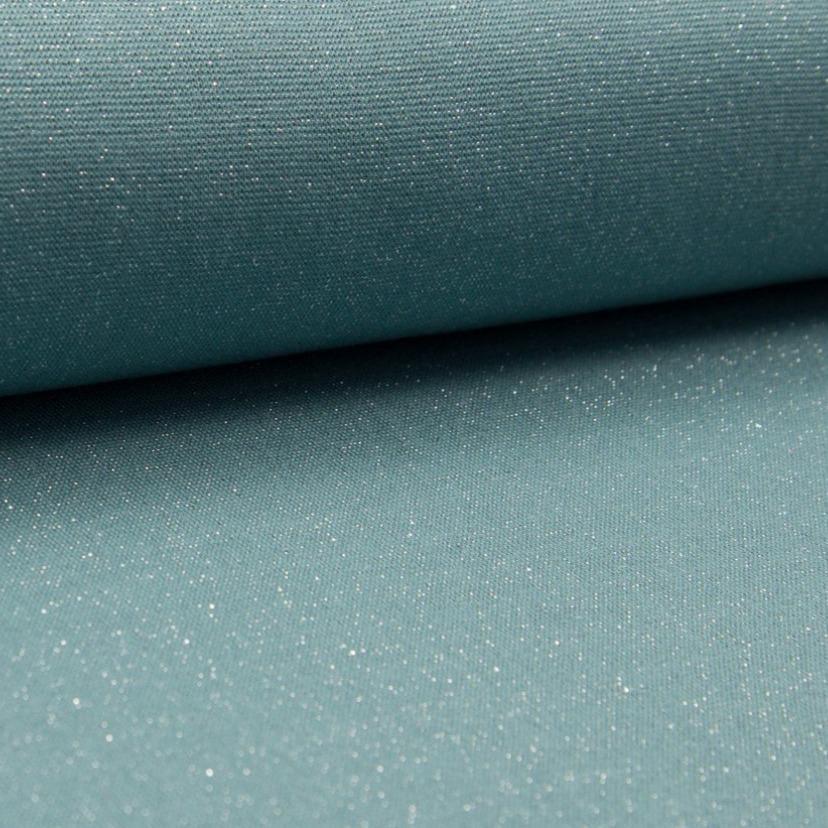 Sparkling Tubular Rib Fabric - Dusty Mint / Silver rib knit | Jelly ...