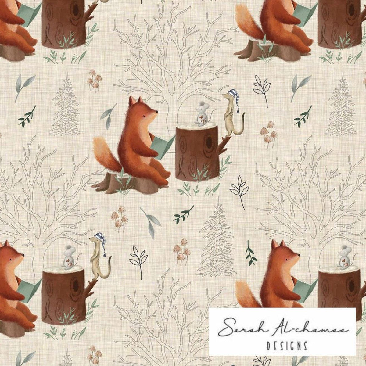 Custom Fabric Printing - Tales in Oat | Jelly Fabrics – Jelly Fabrics Ltd